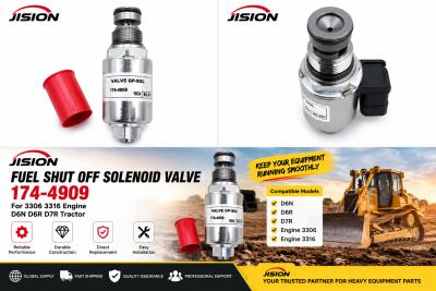 China 174-4909 Fuel Shut Off Solenoid Valve for 3306 3316 Engine D6N D6R D7R Tractor | 1744909 for sale