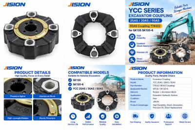 China YCC 25AS 30AS 50AS Excavator Rubber Coupling with Aluminium Block 778322 for SK135 SK120-6 for sale