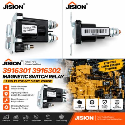 China 3916301 3916302 12V Magnetic Switch Relay for 6CT Diesel Engine Excavator Construction Machinery Parts for sale