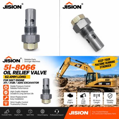 China 5I-8066 5I8066 Oil Relief Valve 62.4mm for S6KT Engine 311 312B 320C Excavator Oil Pump for sale