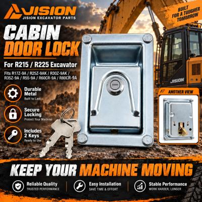 China Excavator Operator Cabin Door Lock for R215 R225 R17Z-9A R25Z-9AK R30Z-9AK R35Z-9A R55-9A R60CR-9A R80CR-9A for sale