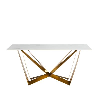 China Luxury Dining Table 2021 New Rectangular Design Dining Table Set Modern Marble for sale