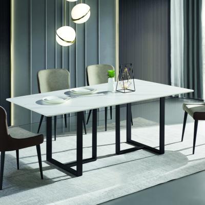 China Rectangular Dining Table 2021 New Design Dining Table With Marble for sale