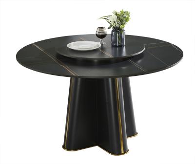 China 2021 New Design Black Rectangular Dining Table Marble Dining Table And Chair for sale