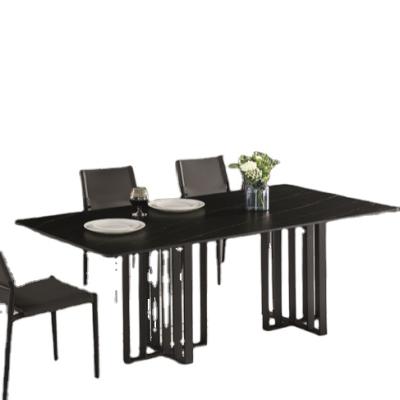 China Nordic Modern Marble Dining Table 2021 Rectangular Dining Table Chair Combination for sale
