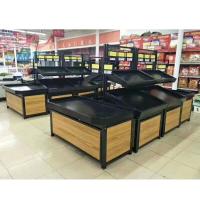 China Supermarket Adjustable Fruit and Vegetable Rack Produce Display Stand for sale