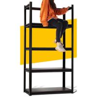 China Black Metal Garage Rack 5-shelf Steel Shelves Heavy Duty Storage Shelf for sale