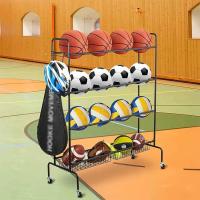 China Factory Custom Color Size Metal Basketball Rack Sport Ball Storage Garage Sports Ball Rack for Garage for sale