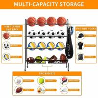 China Factory Custom Color Size Metal Basketball Rack Sport Ball Storage Garage Sports Ball Rack for Garage for sale