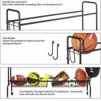 China Factory Custom Color Size Metal Basketball Rack Sport Ball Storage Garage Sports Ball Rack for Garage for sale