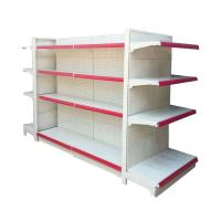 China Good Sale Double-Sided Supermarket Shelf Milk White Bearing Good Shelves Multi-Specification Shelves for sale