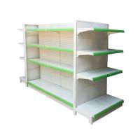 China Good Sale Double-Sided Supermarket Shelf Milk White Bearing Good Shelves Multi-Specification Shelves for sale