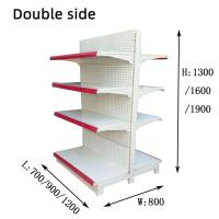China Good Sale Double-Sided Supermarket Shelf Milk White Bearing Good Shelves Multi-Specification Shelves for sale
