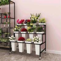 China Factory Customized Color Size Florist Shelf Flower Bucket Display Stand Flower Display Rack for sale