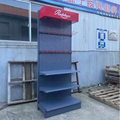 China Factory customized color size metal heavy duty retail display shelving dark display racks supermarket shelf for sale