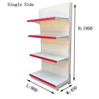 China Display Gondola Supermarket Shelf High Quality Fashion White Metallic Steel Store Light Layer Supermarket  Rack for sale