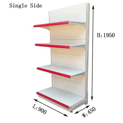 China Display Gondola Supermarket Shelf High Quality Fashion White Metallic Steel Store Light Layer Supermarket  Rack for sale
