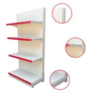 China Display Gondola Supermarket Shelf High Quality Fashion White Metallic Steel Store Light Layer Supermarket  Rack for sale