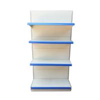 China Display Gondola Supermarket Shelf High Quality Fashion White Metallic Steel Store Light Layer Supermarket  Rack for sale