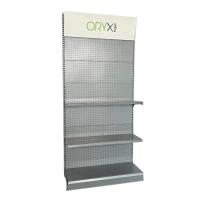 China Shanghai Xingye Shelf Supplier Custom Logo Silver Gray Color Exhibition Shelf Display Racks Supermarket Shelves for sale