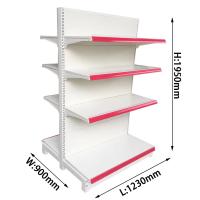 China Commercial Store Shelves Double Sided Gondola Supermarket Shelves Display for sale