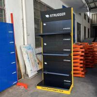 China Factory custom color size grey hole back board grocery store shelf outdoor product display rack glove display shelf for sale