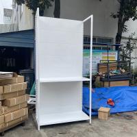 China Factory Custom Color Size White Supermarket Shelf Single Side Display Rack 4 Post Cosmetic Shelf for sale