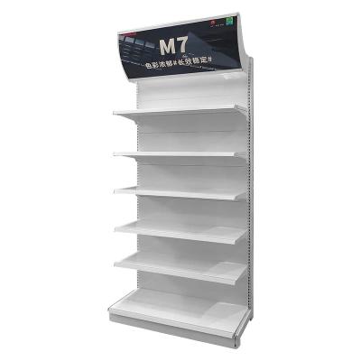 China Factory Customized Size Thickness Color white display shop shelves super market racks exhibition shelf with light box for sale