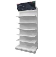 China Factory Customized Size Thickness Color white display super market racks gondola rack exhibition shelf with light box for sale