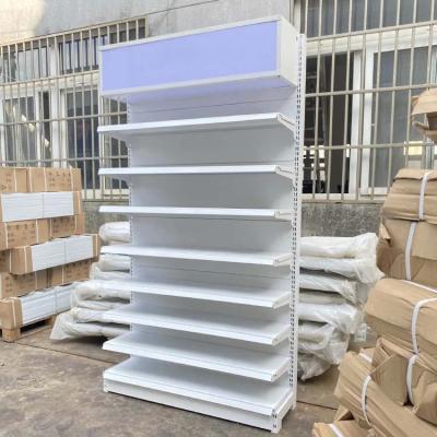 China Factory Custom Size Color white super market display racks shop racking display supermarket shelf gondola shelving for sale for sale