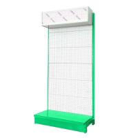 China Factory Custom Size Color green super market display racks sided steel modern gondola grocery store shelf for sale