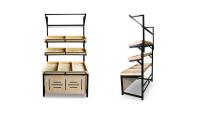 China cash counter  snack shelf wood gondola shelving wooden display gondola for  vine. 2023 top sale display rack for sale