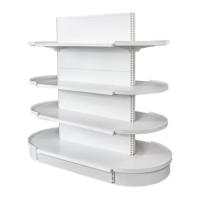 China Factory Custom Size white Color logo  for supermarket round shelf display retail for sale
