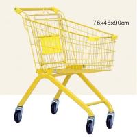 China 120 kg capacity heavy duty 100 mm wheel blue colour size super market  shopping trolleys & carts for sale