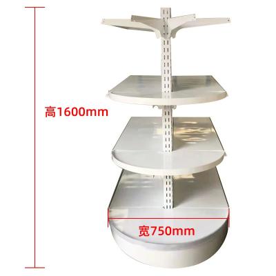 China Factory Custom Size white Color logo round  gondola supermarket shelves for sale