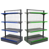 China Factory Custom Size white Color logo round  gondola supermarket shelves for sale