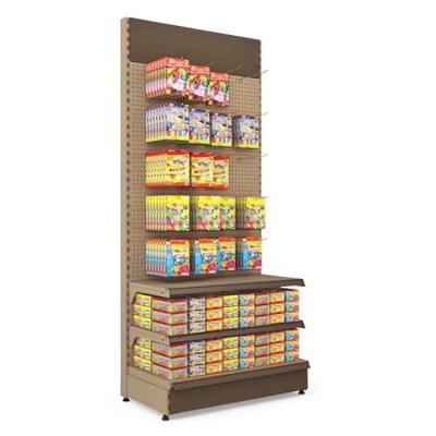 China Factory Custom Metal Gondola Shelves Snack Store Shelves Display for sale
