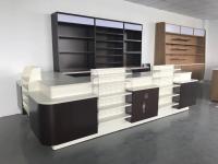 China Custom Size Color logo red  gondola shelving for sale
