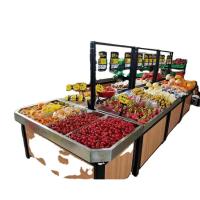 China Factory Custom Size Color logo vegetable and fruit stack head gondola for sale
