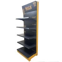 China Factory Custom Size Color logo exhibitor gondolas grocery store shelf exhibit display rack shelf for sale