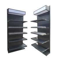 China Frosted Grey Gondola Display Shelf For Shops And Supermarket Medium Duty for sale