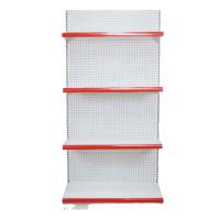 China Milk White Gondola Display Rack Single Sided Medium Duty Shelves for sale