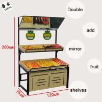 China Wooden Racks Gondola Display Shelf For Fruits And Vegetables Single Sided for sale