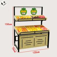 China Wooden Racks Gondola Display Shelf For Fruits And Vegetables Single Sided for sale