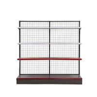 China High Quality Single-Sided Supermarket Gondola Shelf Heavy Duty Cold-Rolled Steel Grid Goods Display for sale