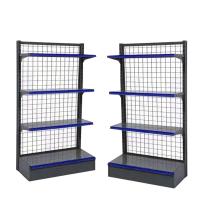 China High Quality Single-Sided Supermarket Gondola Shelf Heavy Duty Cold-Rolled Steel Grid Goods Display for sale