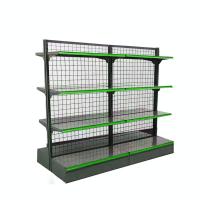 China High Quality Single-Sided Supermarket Gondola Shelf Heavy Duty Cold-Rolled Steel Grid Goods Display for sale