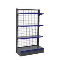 China High Quality Single-Sided Supermarket Gondola Shelf Heavy Duty Cold-Rolled Steel Grid Goods Display for sale