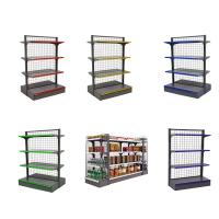 China Supermarket Gondola Display Shelf Metallic Rack Adjustable Shelf Height for sale