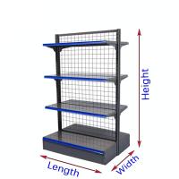 China Metallic Grid Display Racks Supermarket Cold Rolled Steel Shelves for sale